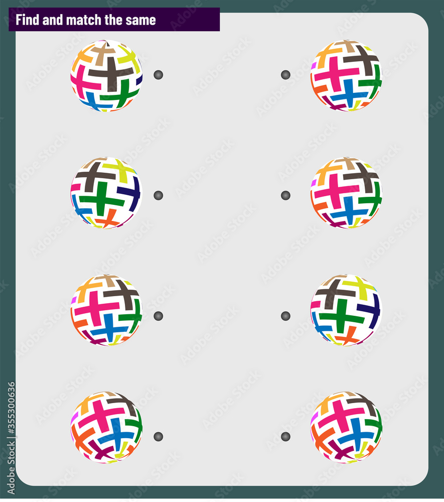 Vector de Stock Find and match the same. Visual intelligence questions ...
