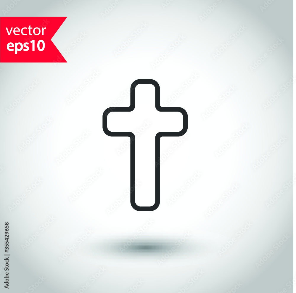 Cross icon. Christian cross. Religious cross sign. Studio background ...