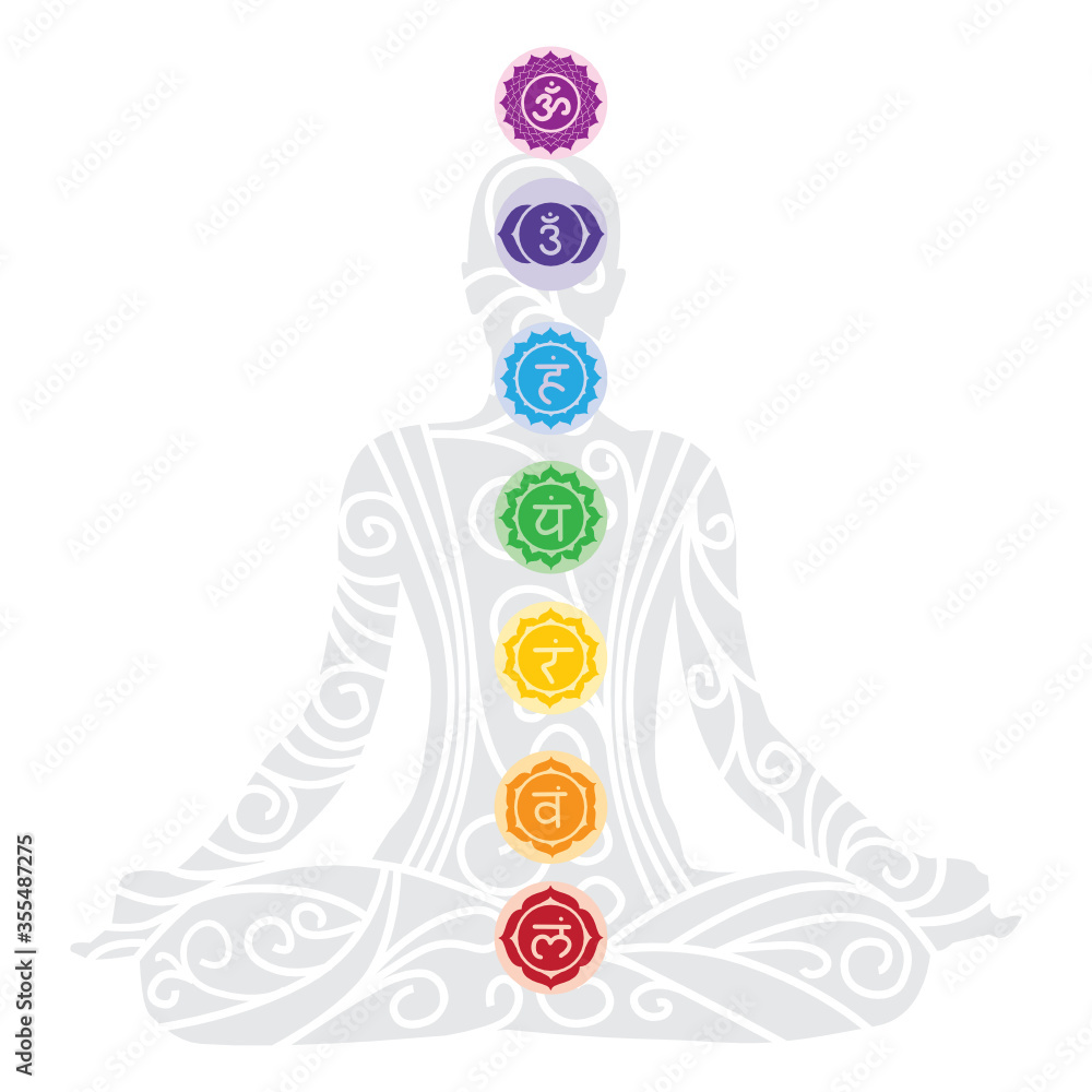 chakras, points in the subtle body, meditation practices Stock Vector ...