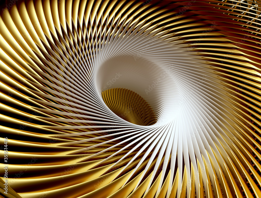 Ilustrace 3d render of abstract art of surreal 3d background with part ...
