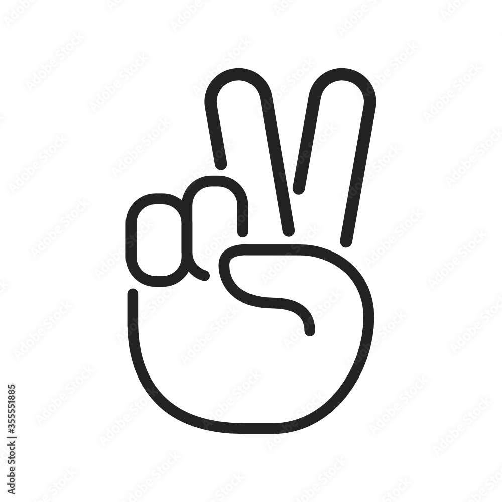 Hand Peace Sign, Truce, Finger Peace Sign Vector Icon Symbol ...