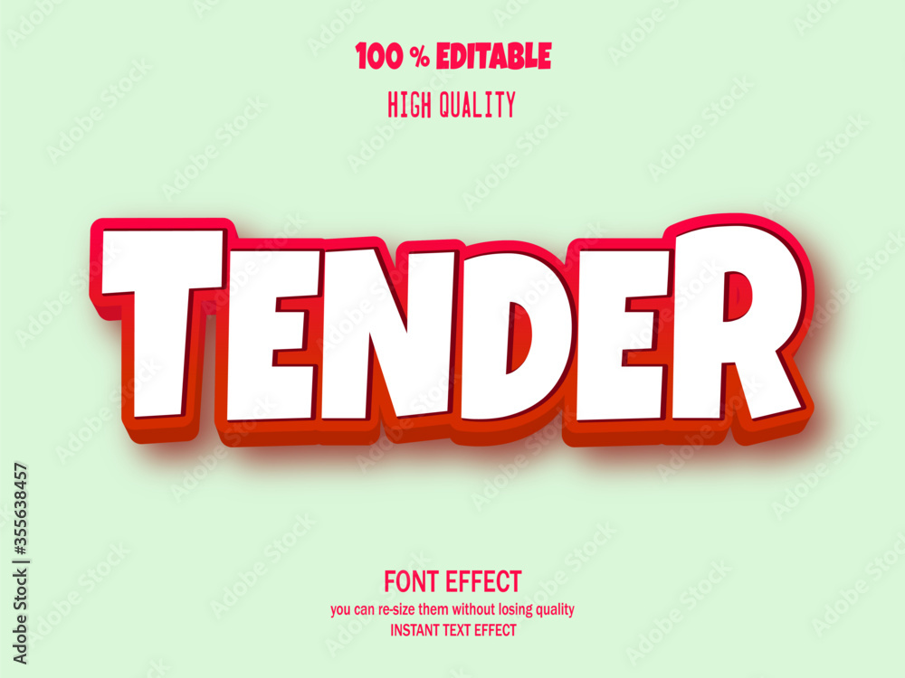 Editable font effect Stock Vector | Adobe Stock