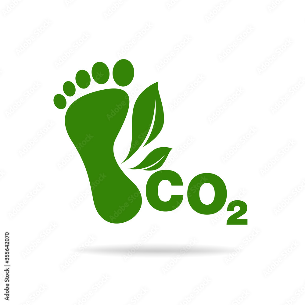 CO2 footprint concept sign icon vector illustration Stock Vector ...