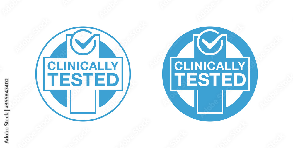 Clinically tested stamp - sign for laboratory tested products packaging ...