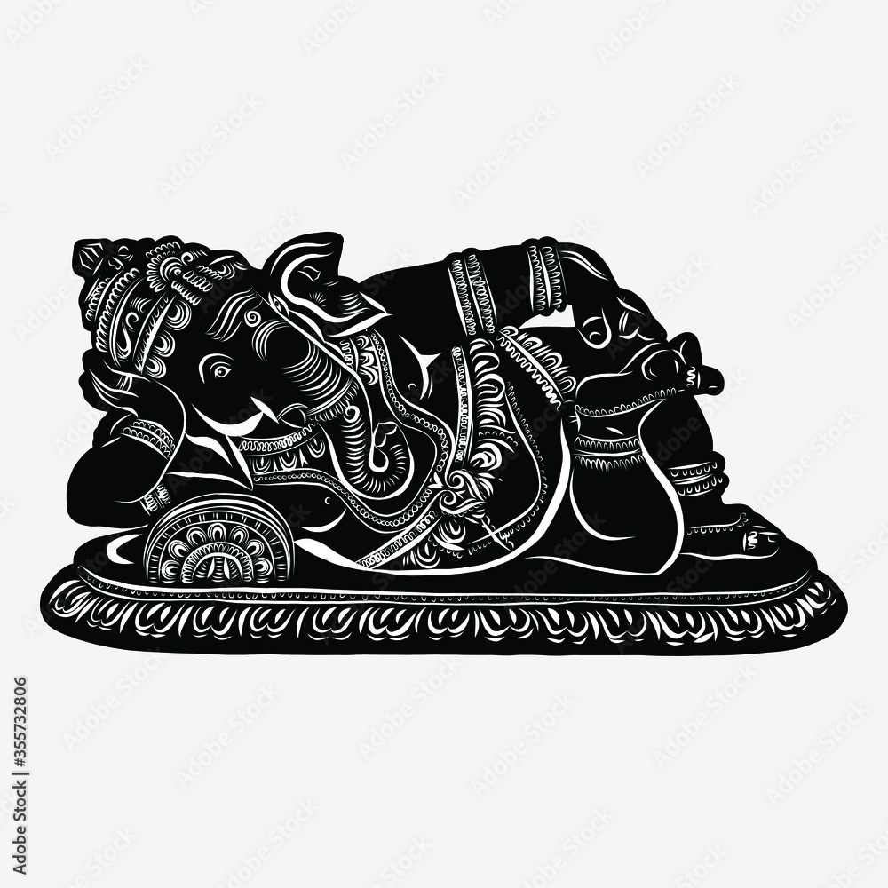 Lord Ganesha Ganpati Bappa vector illustration Stock Vector | Adobe Stock