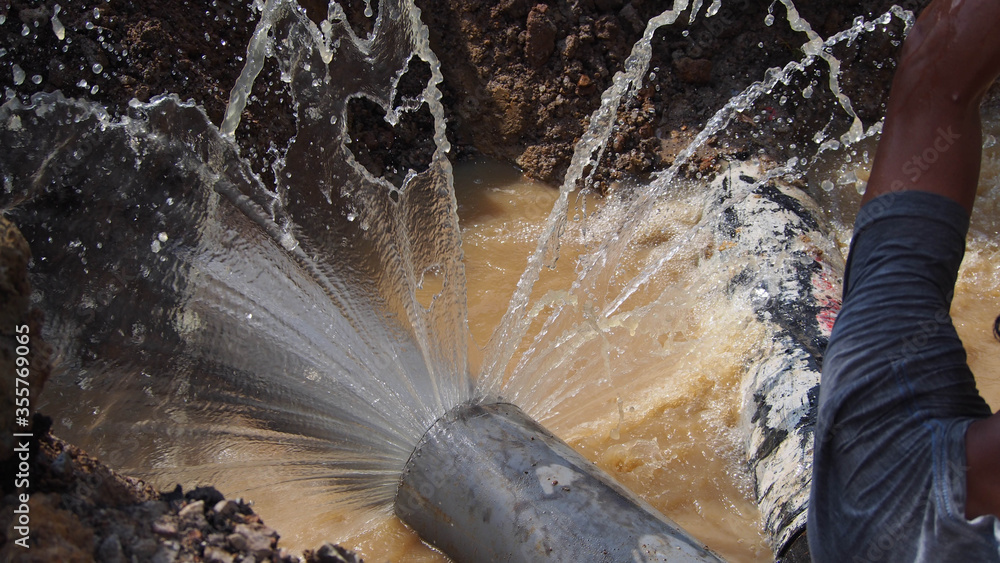 UPVC main pipeline leaks or burst resulting in water supply disruption ...