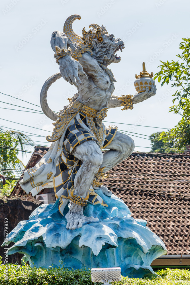 Statue of Hanuman, Hindu god and divine monkey (vanara) companion of ...