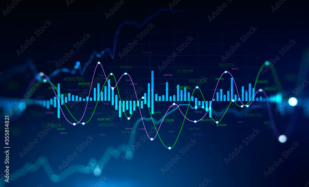 Digital graph interface, stock market Stock Photo | Adobe Stock