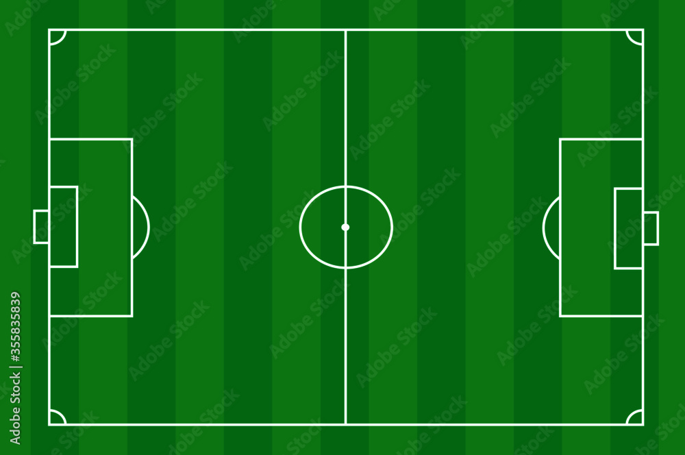 Football field. Football markup template. Standard ratios of European ...