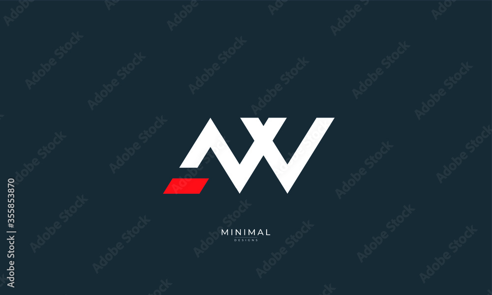 Alphabet letter icon logo AW Stock Vector | Adobe Stock