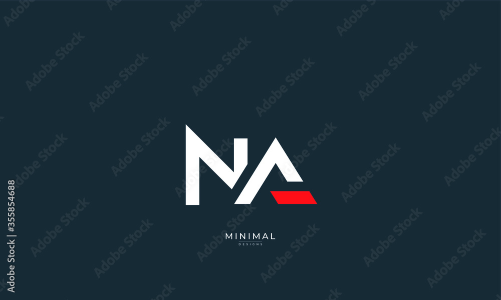 Alphabet letter icon logo NA Stock Vector | Adobe Stock