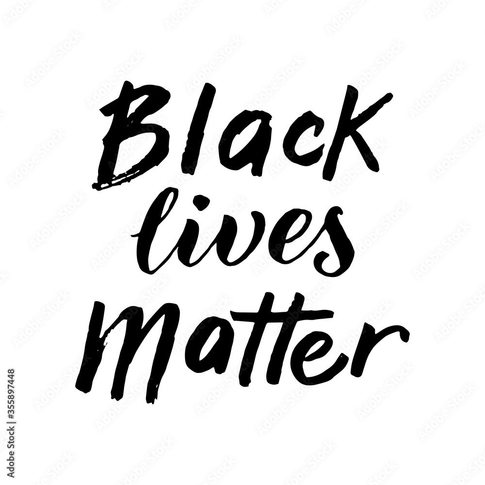 Black lives matter slogan text. Stop racism banner font. Lettering ...