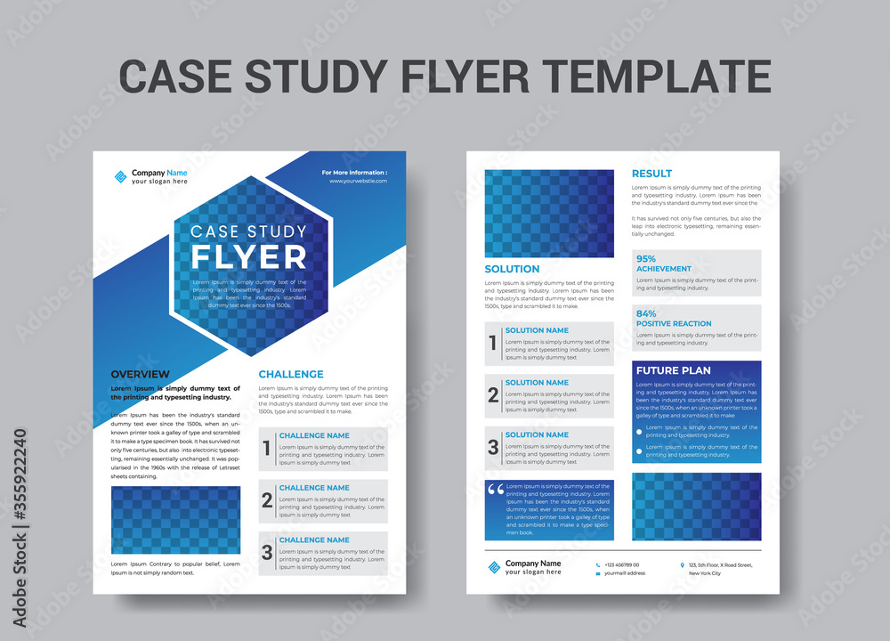 Case Study Flyer Design | Case Study Flyer Template with Blue Color ...