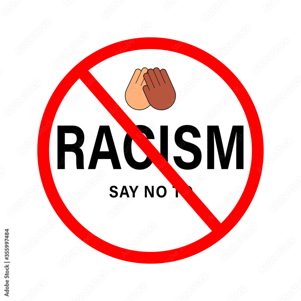 Vector de Stock Say no to racism quote vector design. Skin color ...