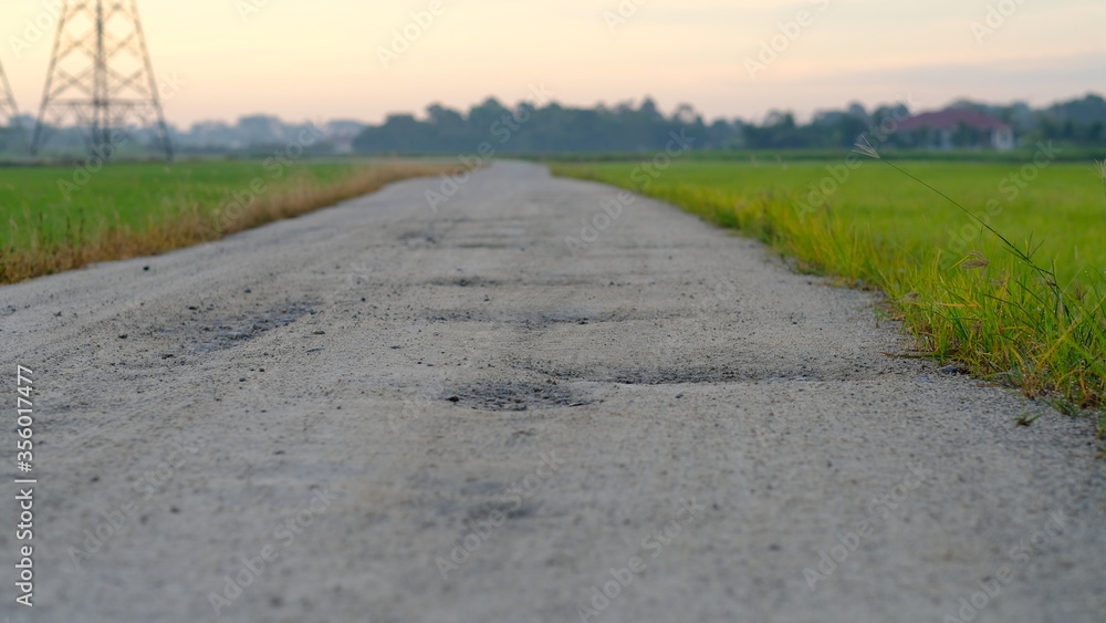 Old Gravel road at Setulang Daeng, Malacca, Malaysia の Stock フォト ...