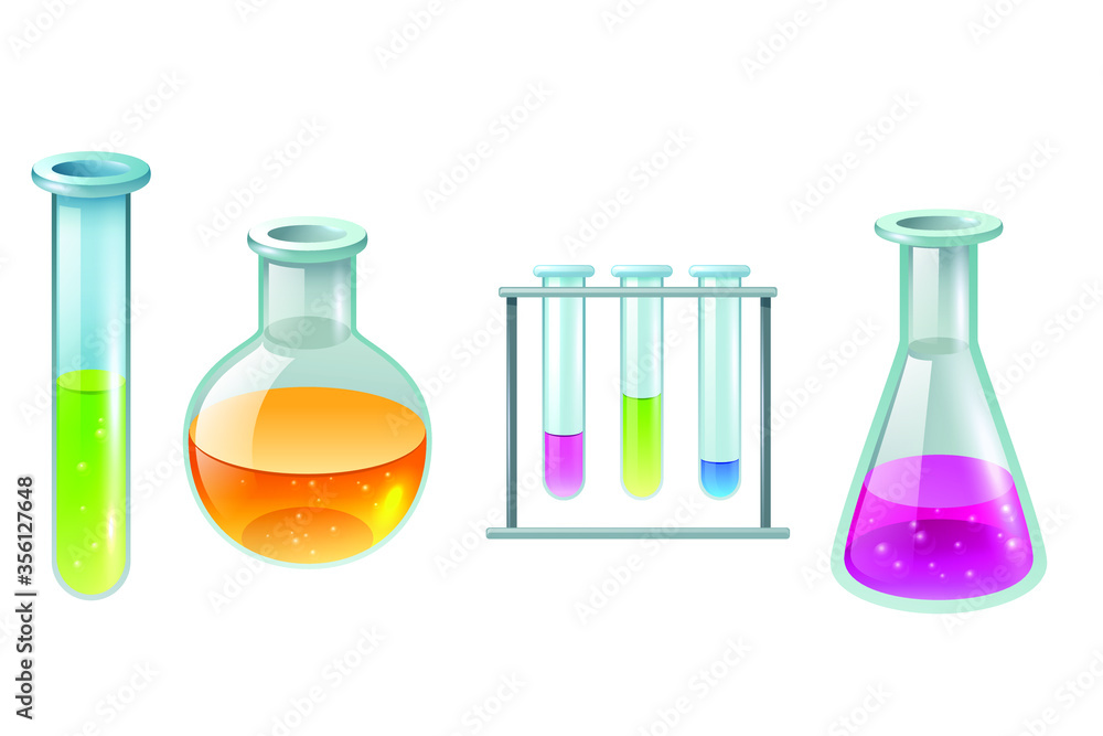 Medical laboratory with many necessary things Vector flat illustration ...
