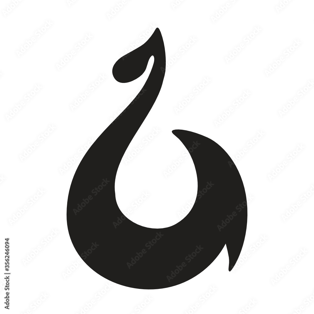 Matau. Maori symbol, fish hook, represent prosperity, abundance ...