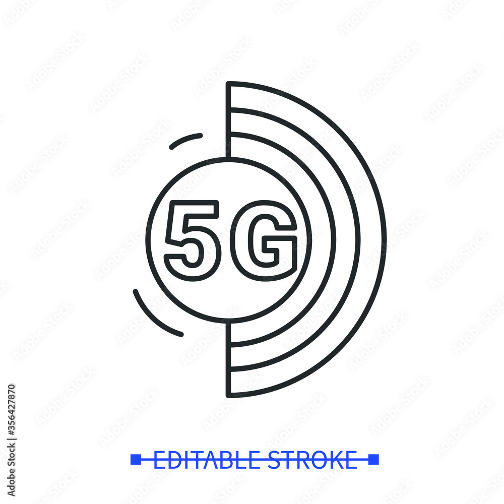 5g wifi icon. 5th generation internet network connection concept ...