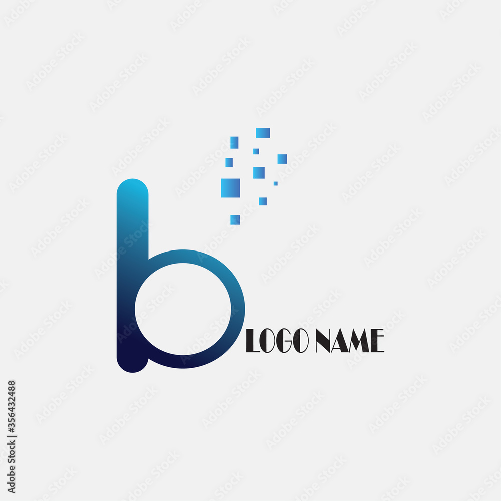 letter b colorful illustrations simple logo unique vector design Stock ...