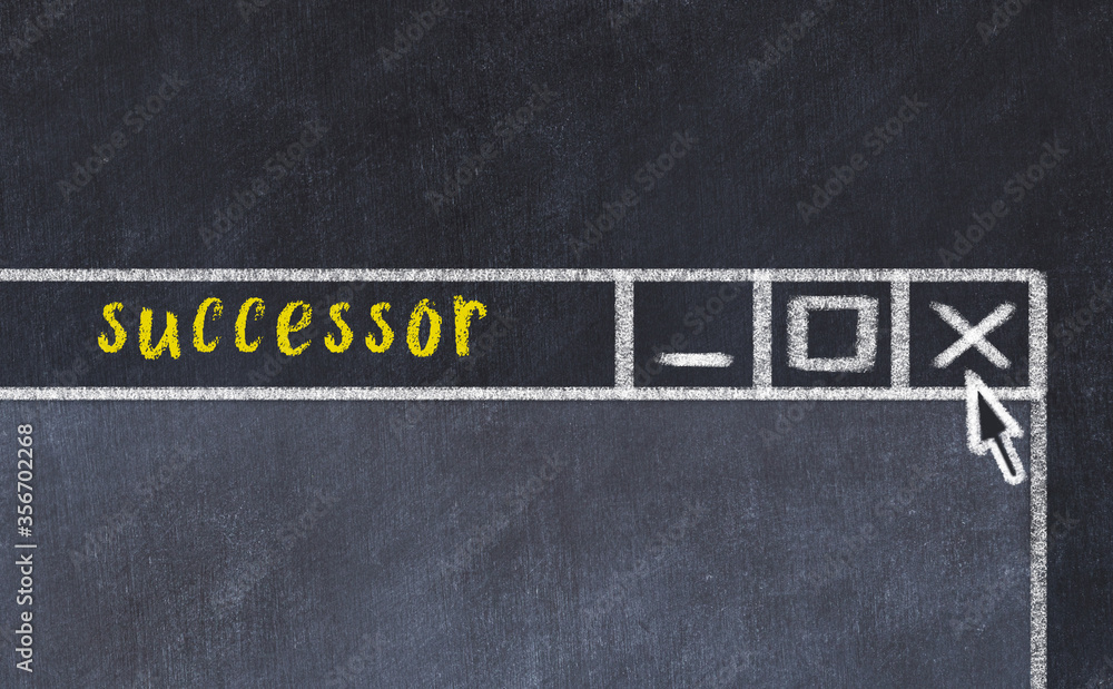 Concept of dealing with problem. Chalk drawing of closing browser ...
