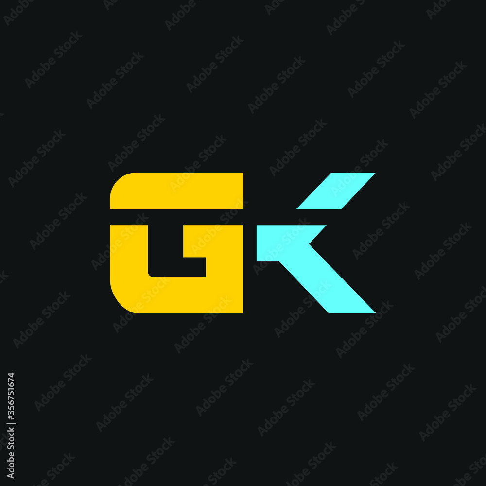 Initial Letter GK Logo Design Vector Template. Creative Linked ...