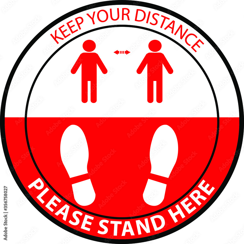 Stand Here keep distance, Social distancing pictogram,clip art,sign ...