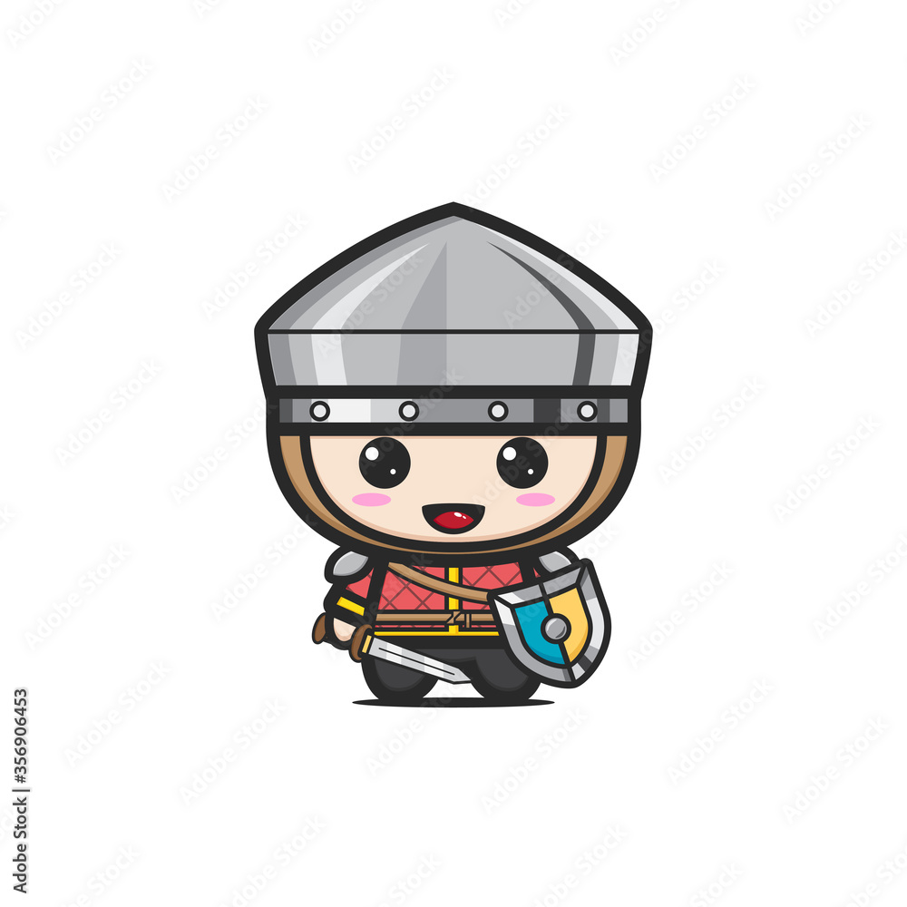 cute medieval warrior. British Royal Guard cartoon characters in ...