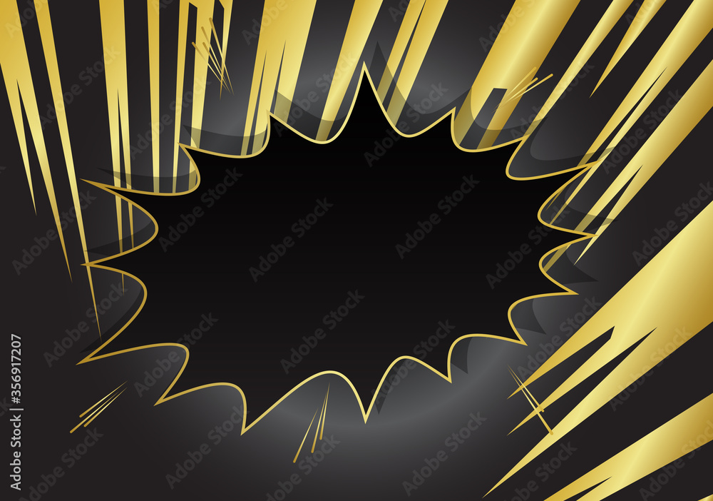 Cartoon design gold colored background. Comic book golden illustration ...