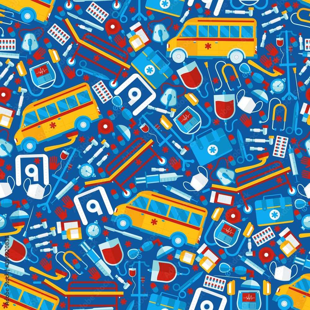 Reanimation work pattern result vector illustration. Medical help ...