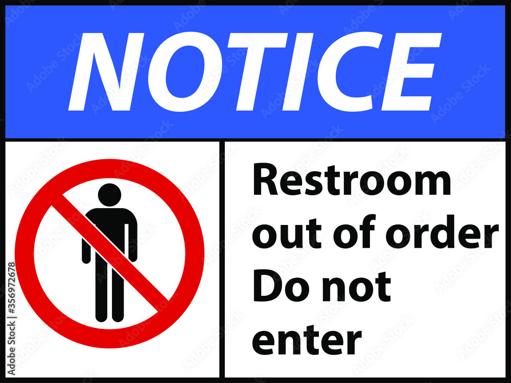 restroom out of order vector sign Stock Vector | Adobe Stock