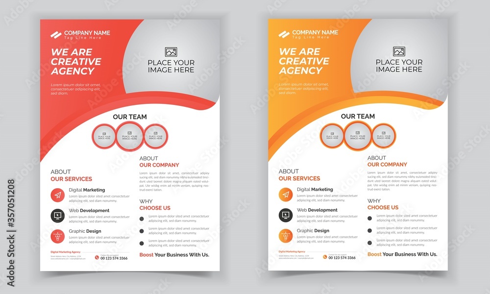 Marketing flyers, annual report, agency flyer for promotion business ...
