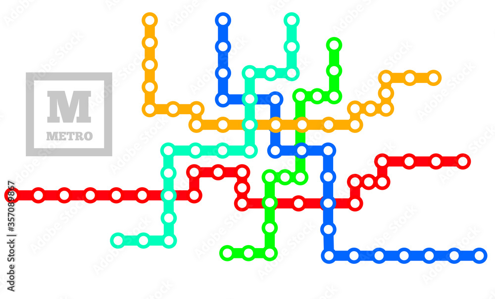 Subway Connection Map, City Transportation Vector Grid Scheme, Metro ...
