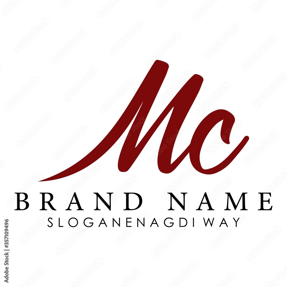 letter mc logo design concept vector Stock Vector | Adobe Stock