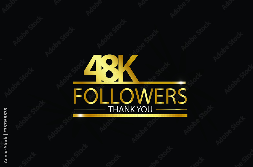 48K, 48.000 Followers celebration logotype. anniversary logo with ...
