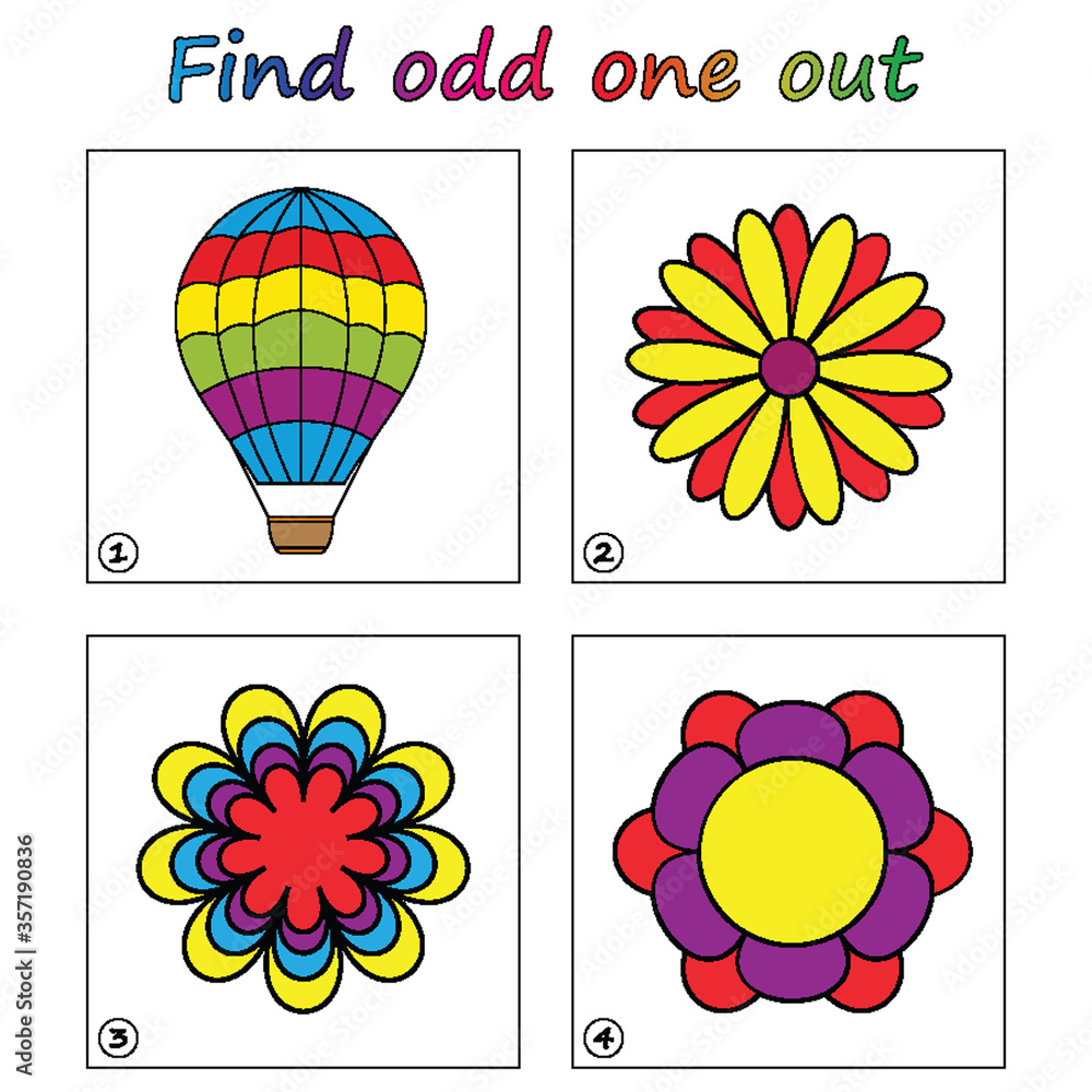 Find odd one out - game for kids. Worksheet. Visual Educational puzzle ...