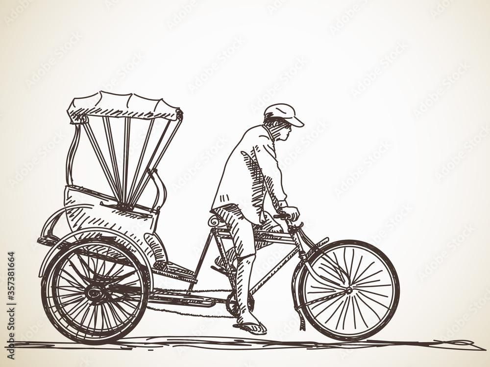 cycle rickshaw Stock Vector | Adobe Stock