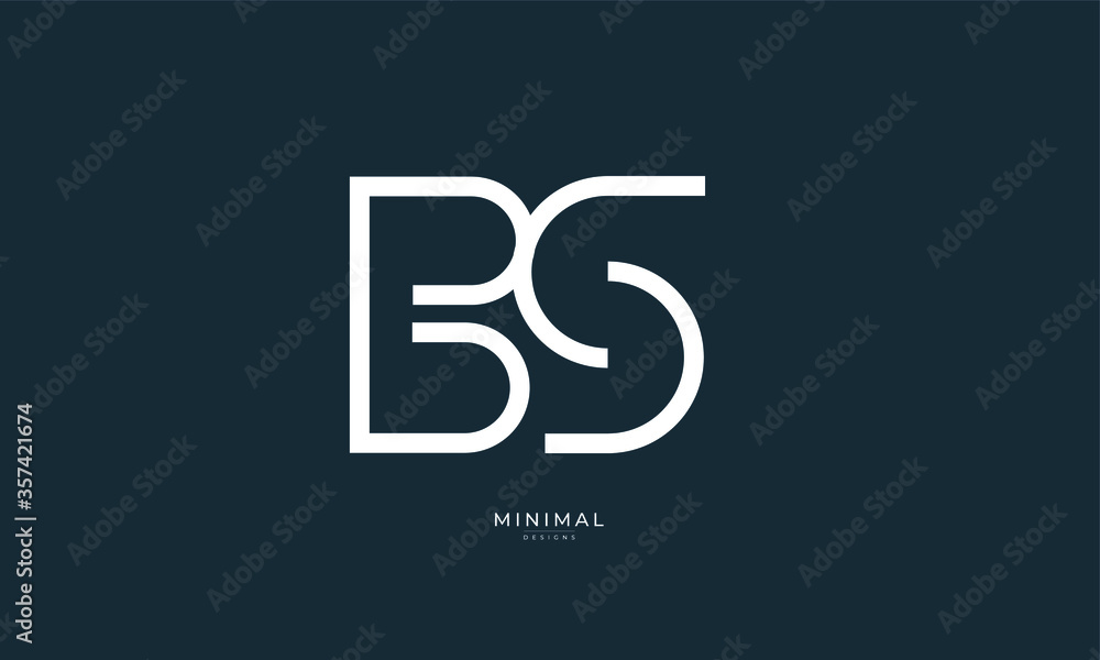 Alphabet letter icon logo BS Stock Vector | Adobe Stock