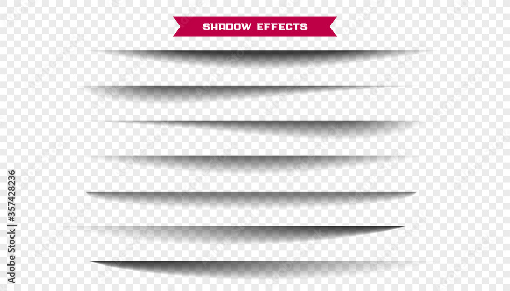 seven realistic wide paper sheet shadows set Stock Vector | Adobe Stock
