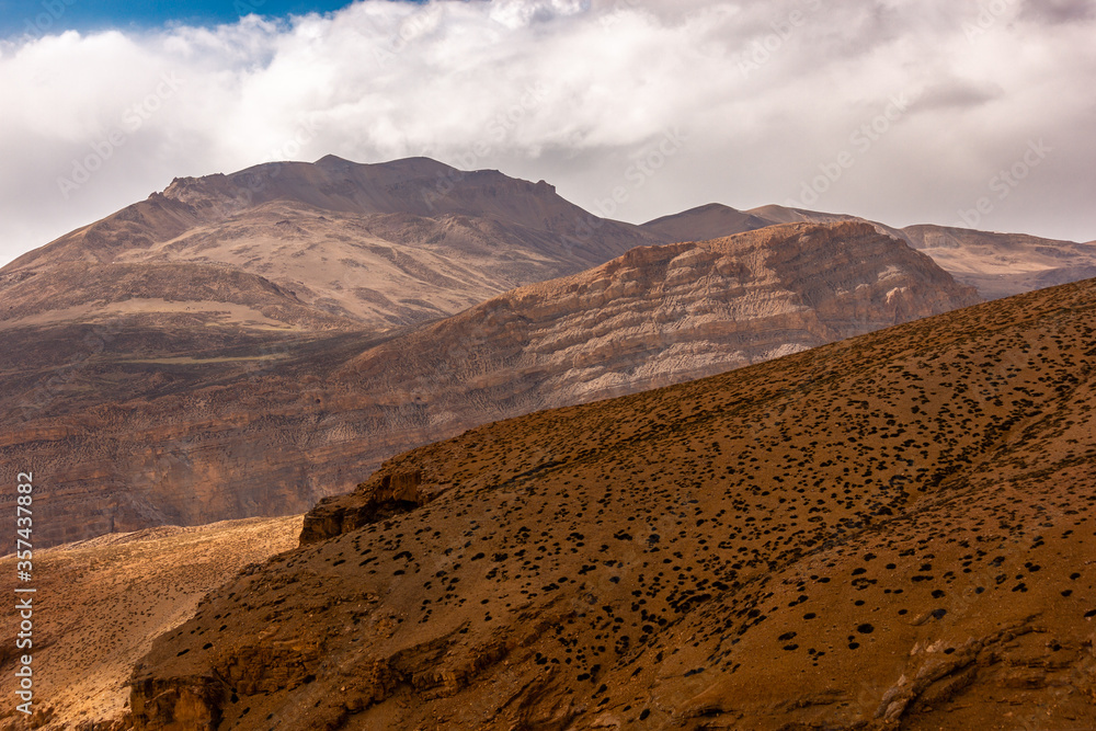 Steep, rugged mountains in the Himalayan Spiti valley Stock Photo ...