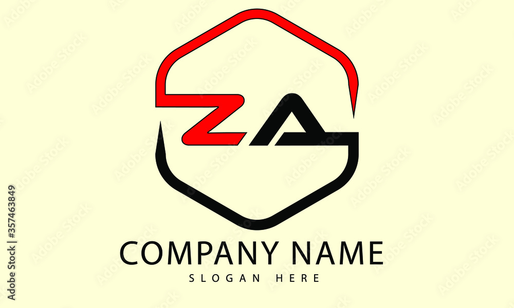Image vectorielle Stock Logo za Letter Design.ZA Fonts and Creative ...