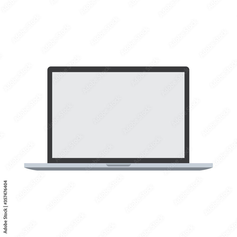 computer laptop blank screen vector on white background. monitor ...