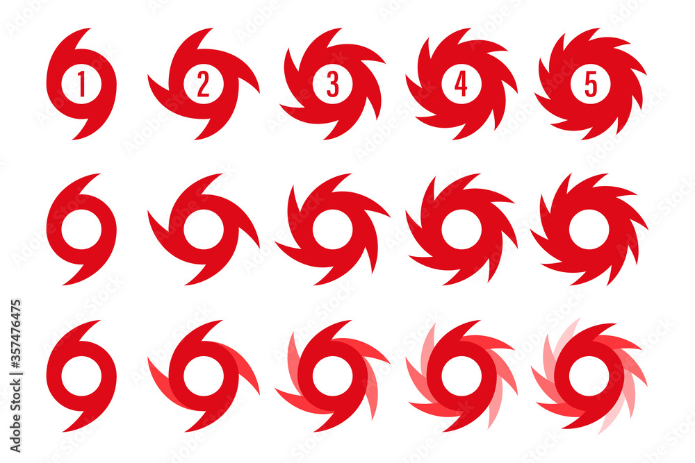 hurricane scale icon, logo warning vector. vortex symbol. cyclone storm ...
