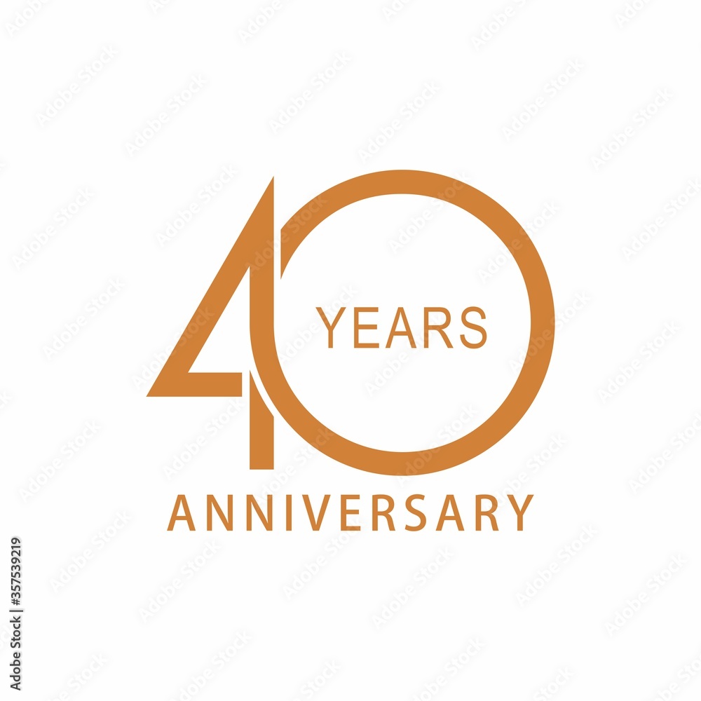 Vector 40 year anniversary, birthday logo label. Year. Vector ...
