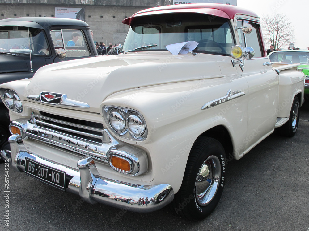 Chevrolet Apache 31 and 32 old Fleetside pickup truck white and black ...