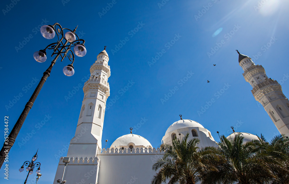 Quba Mosque, the first mosque build by prophet Muhammad in Medina ...