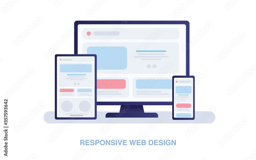 Adaptive programming icons set. Multi device development, software engineering. Responsive web ...