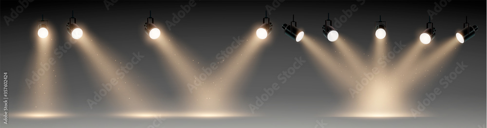 Projector. Scene illumination big collection, transparent effects ...