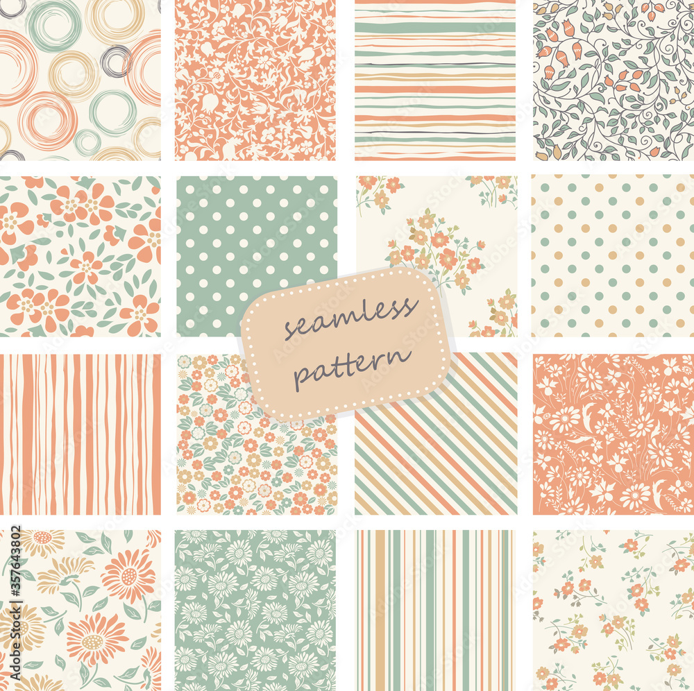 Collection of Retro seamless patterns from the 50s and 60s. Seamless ...