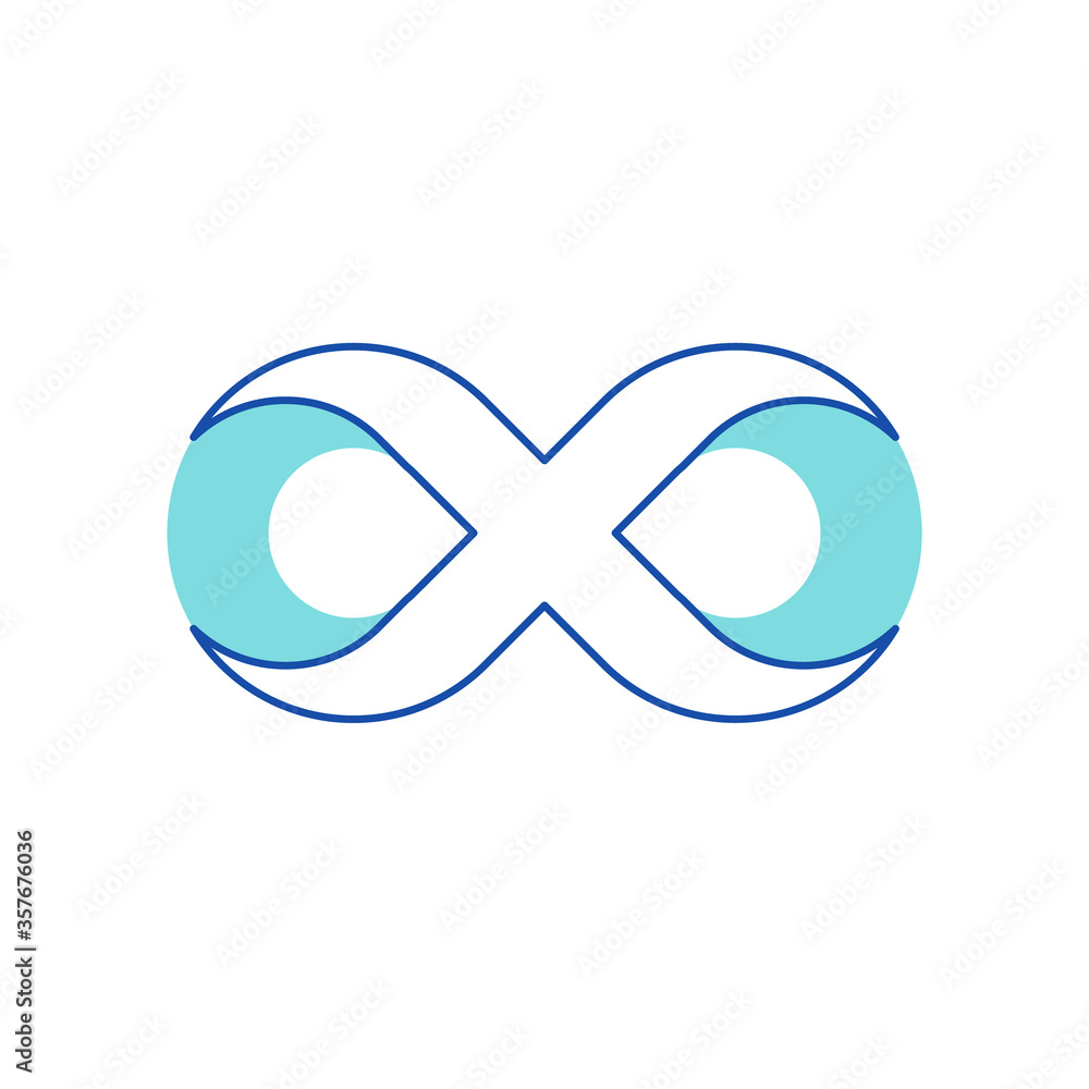 Infinity Symbol. Contour in Shape of Number Eight Isolated on White ...