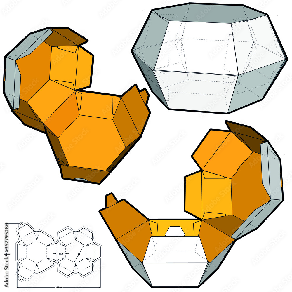 Diamond Shape Box packaging and Die-cut Pattern. The .eps file is full ...